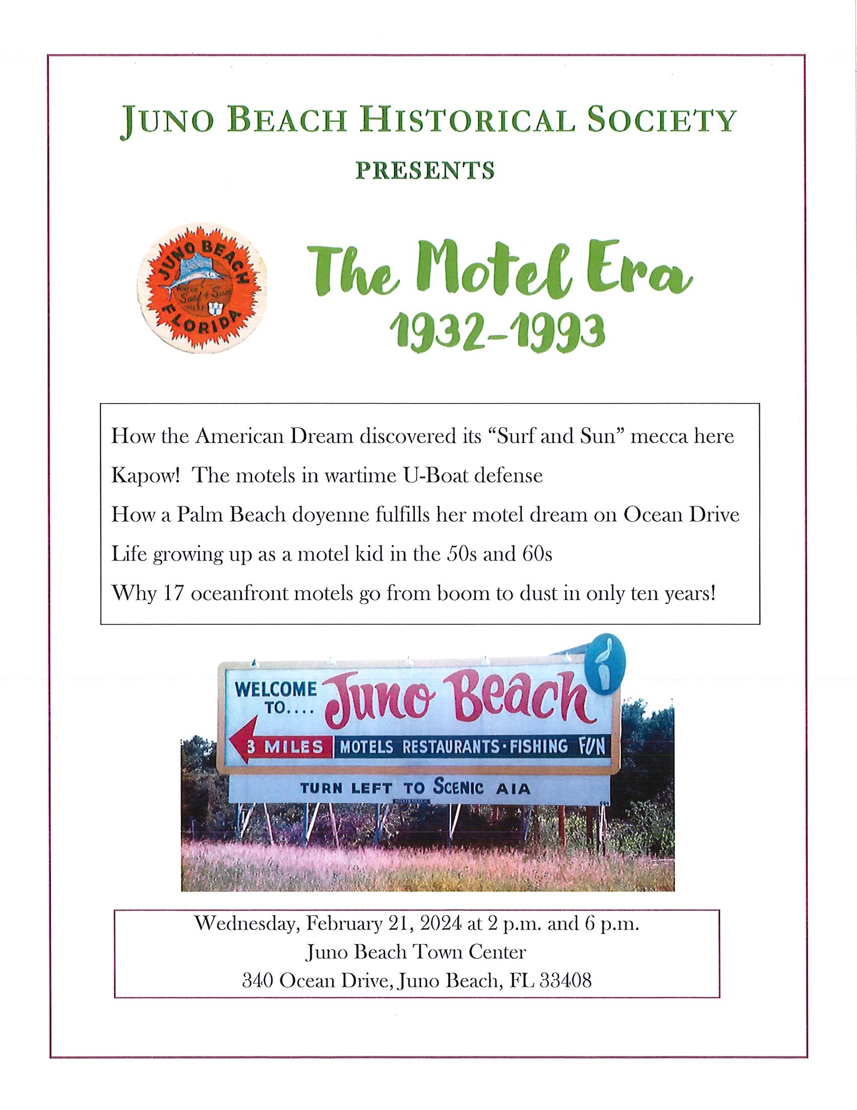 Juno Beach Historical Society: The Motel Era | Town of Juno Beach, Florida