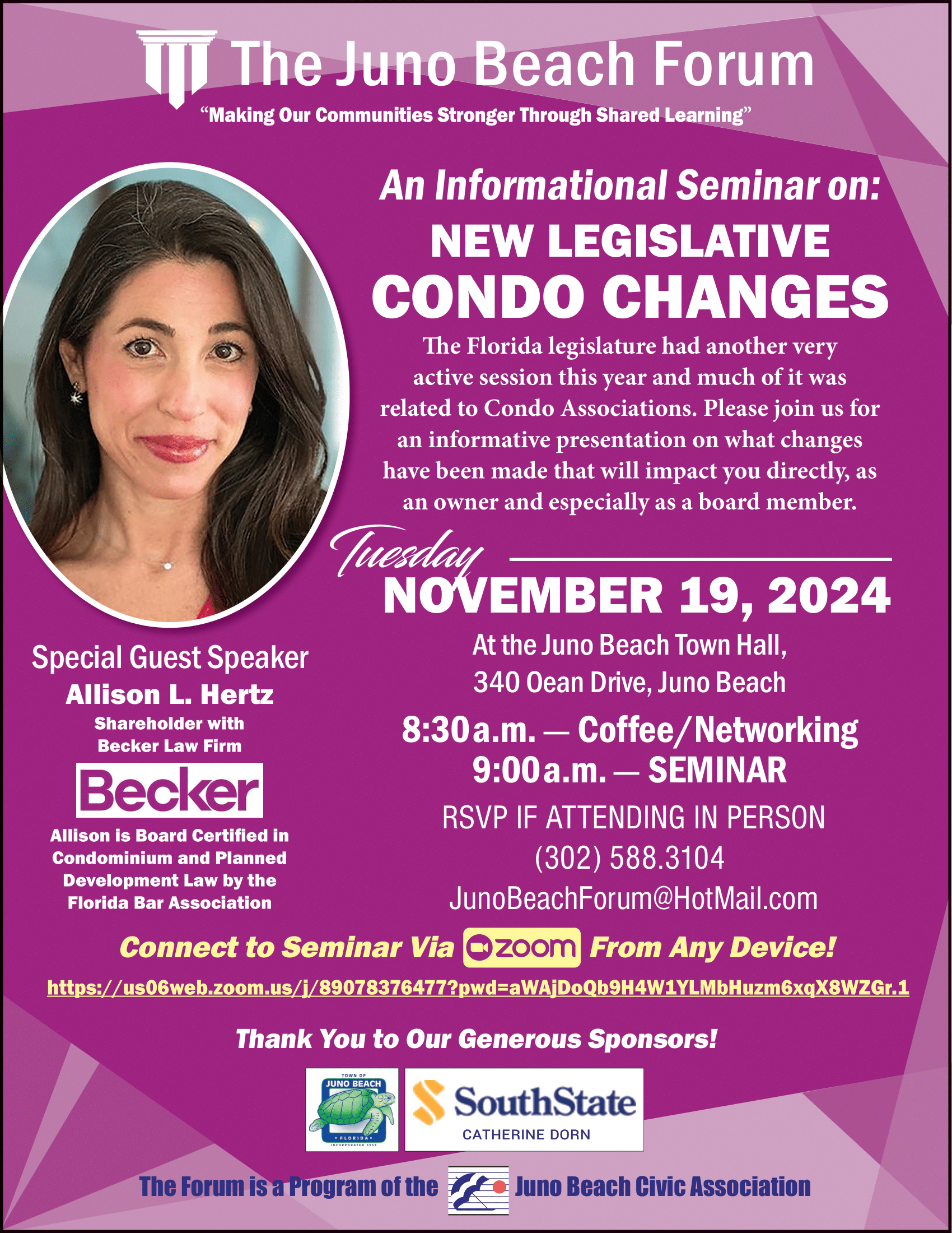 The Juno Beach Forum Seminar | Town of Juno Beach, Florida