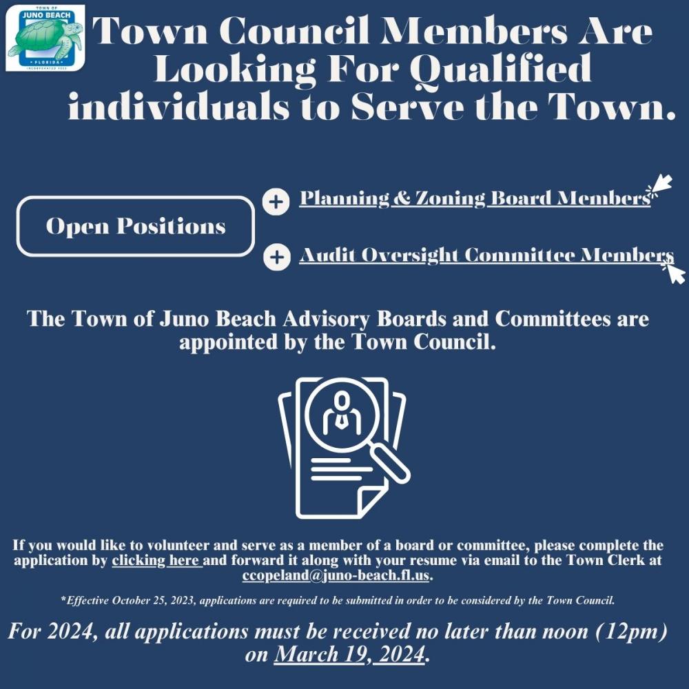 Join a Town Board or Committee! | Town of Juno Beach, Florida